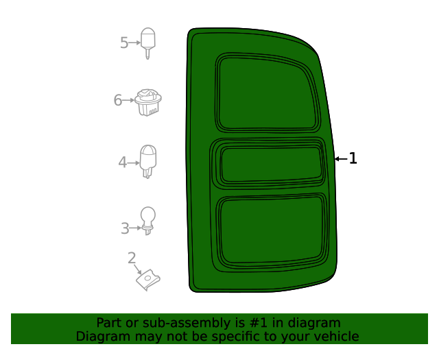 2019 Ram Tail Lamp Assembly - Driver's Side (LH) 68361715AD ...