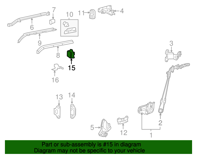 2011-2020 Toyota Sienna Lower Bracket 68766-08020 | Toyota Parts Center