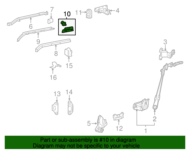 2011-2020 Toyota Sienna Sliding Door Track Bracket (Left) 68374-08020 ...