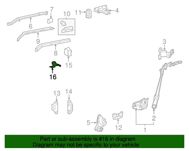 2011-2020 Toyota Sienna Lower Bracket 68776-08020 | Toyota Parts Center