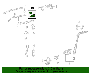 68373-08020 - Sliding Door Track Bracket (Right) 2011-2020 Toyota ...