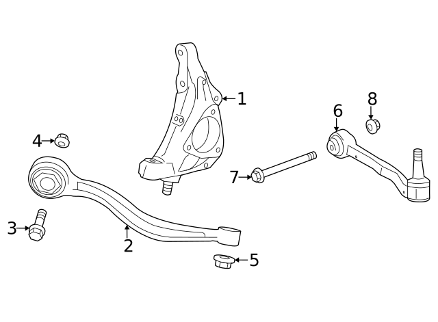 2020-2024 Cadillac CT4 Front Passenger Side Lower Control Front Link ...