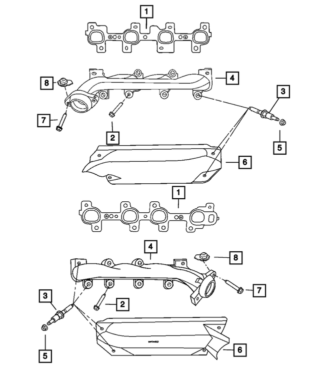 MOPAR EXHAUST MANIFOLD - 68045438AB - 68045438AB | Mopar Online Parts