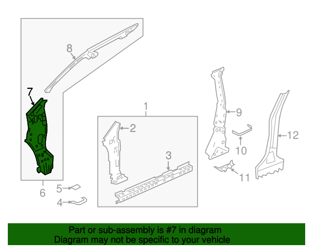 64130-TFE-A00ZZ - Inner Hinge Pillar 2015-2016 Honda CR-V | Honda Parts ...