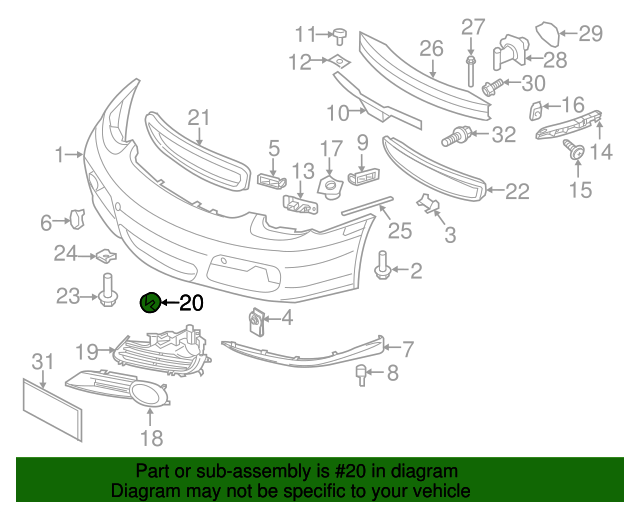 Genuine Porsche 987-505-787-00 |Outer Grille Clip | FREE Shipping on ...