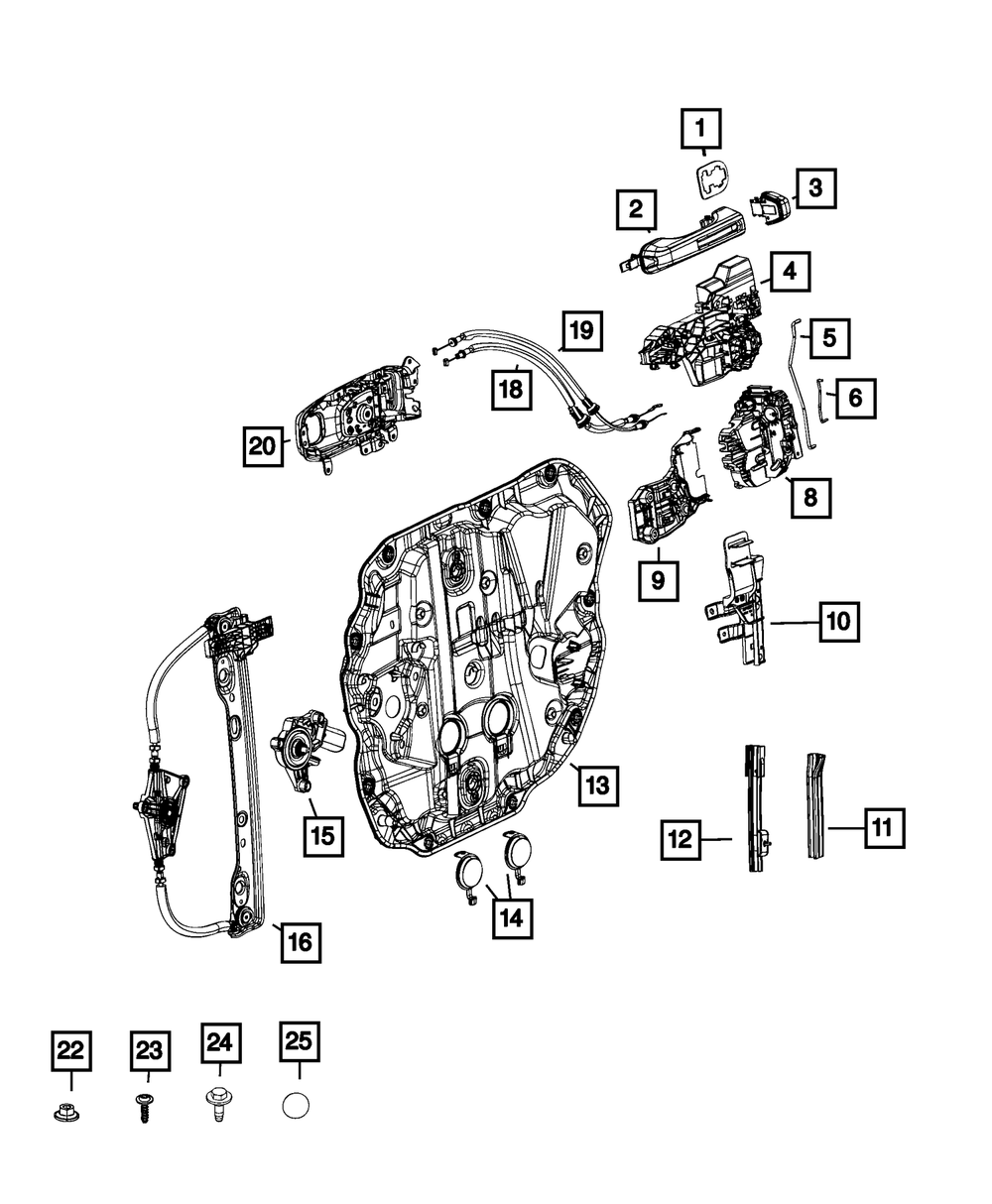 2018-2025 Jeep Front Door Window Regulator, Left 68301893AA | Miracle Mopar