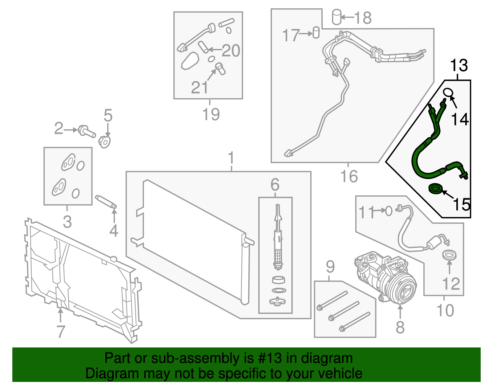 2015-2017 Ford Motorcraft™ A/C Refrigerant Suction Hose YF-37389 | OEM ...