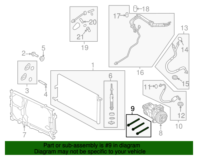 Genuine OEM Ford Part - Compressor Mount Bolt W704750-S450B | Genuine ...