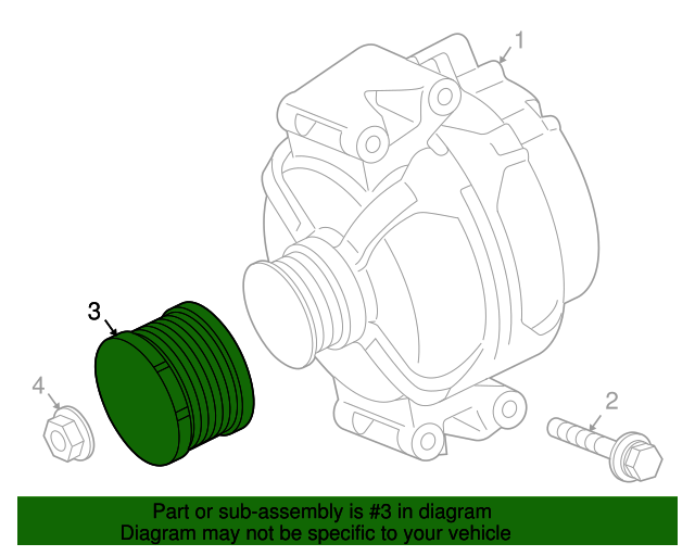 274-155-04-15 - Alternator Pulley 2016-2019 Mercedes-Benz ...