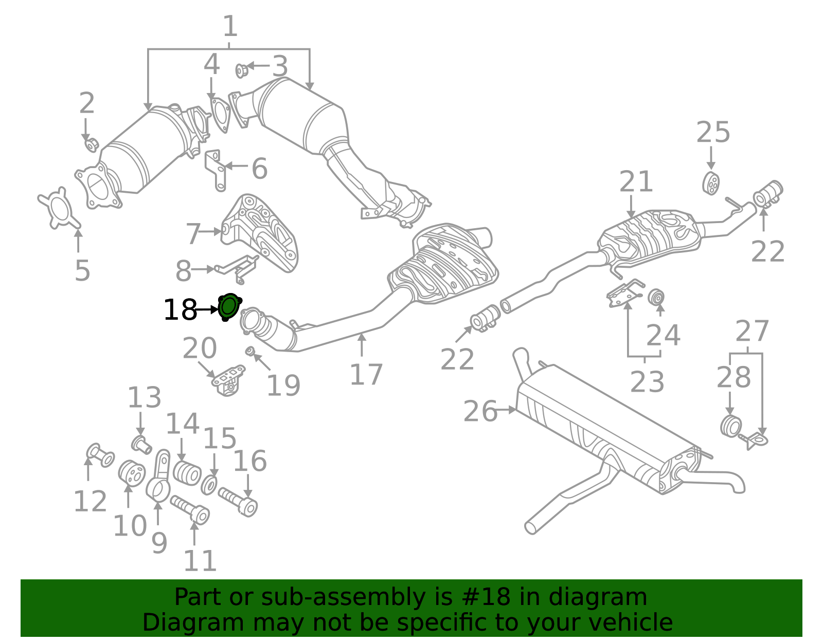 2009-2025 Audi Exhaust Pipe Flange Gasket 8W0-253-115-P | Audi USA Parts