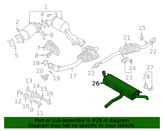 80A-253-609-G - Exhaust Resonator 2018-2023 Audi | Audi OEM Parts