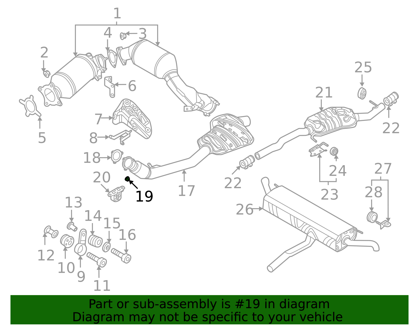 2010-2024 Audi Muffler & Pipe Lock Nut N-911-308-02 | Audi USA Parts
