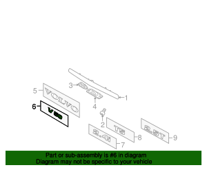 2005-2011 Volvo V50 Nameplate 8620310 | TascaParts.com