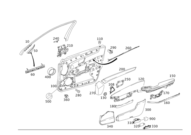 2010-2016 Mercedes-Benz Trim Strip 212-720-03-22 | MB OEM Parts