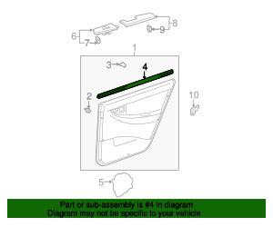 2003-2006 Toyota Corolla Weatherstrip 68173-02090 | OEM Parts Online