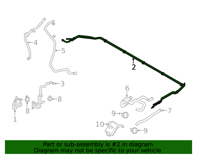 LK9Z-8260-E - Radiator Coolant Hose 2021-2023 Ford Mustang Mach-E ...
