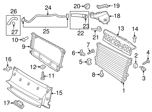 2010-2016 Porsche Panamera Radiator Support Air Duct 970-106-241-02 ...