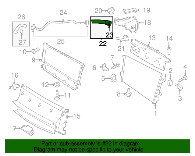 2014-2016 Porsche Panamera Engine Coolant Overflow Hose 970-106-315-05 ...