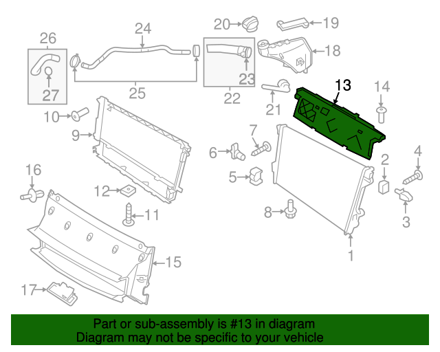 2010-2016 Porsche Panamera Radiator Support Air Duct 970-106-241-02 ...