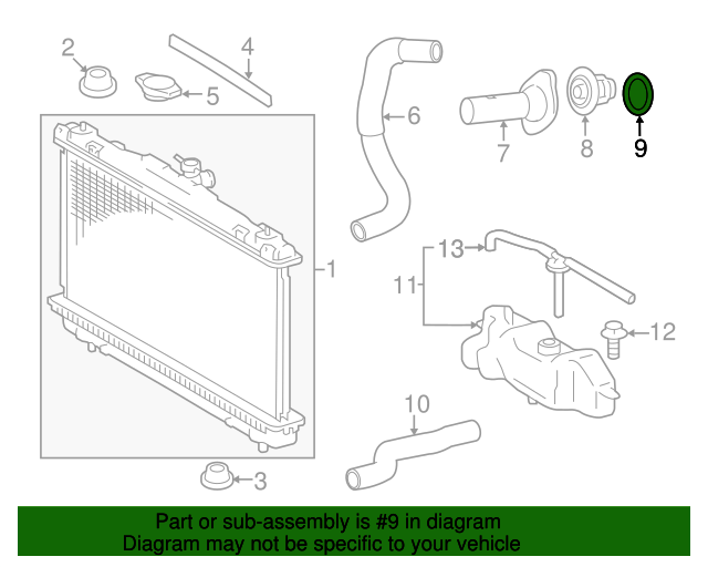 2002-2021 Toyota Gasket, Water Inlet Housing, No. 1 16325-0T030 ...