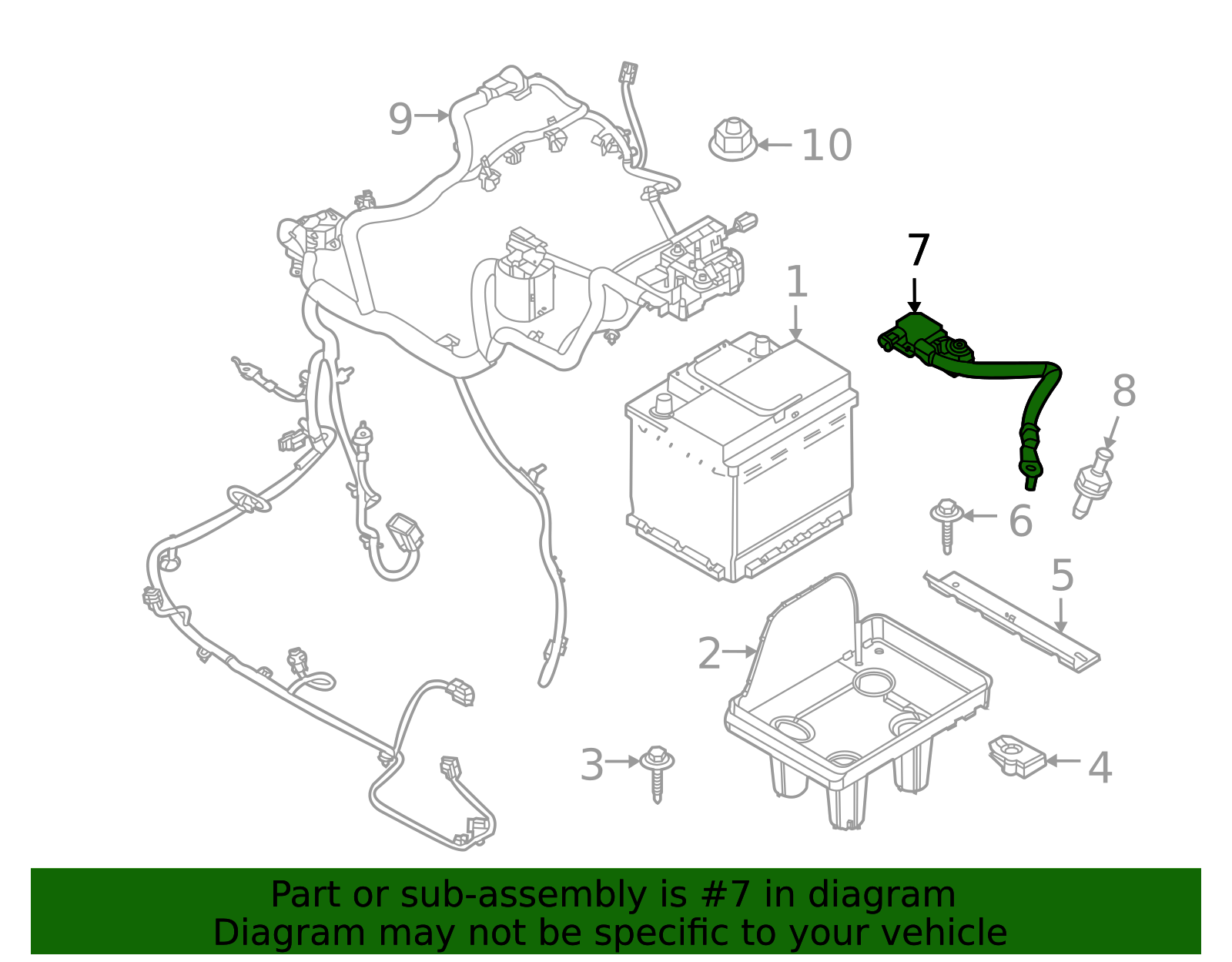 LJ9Z-10C679-B - Negative Cable 2021-2024 Ford Mustang Mach-E | Big 3 ...
