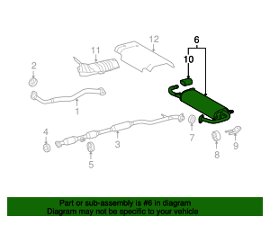 2009-2015 Toyota Venza Muffler 17430-0V012 | Toyota Parts Center