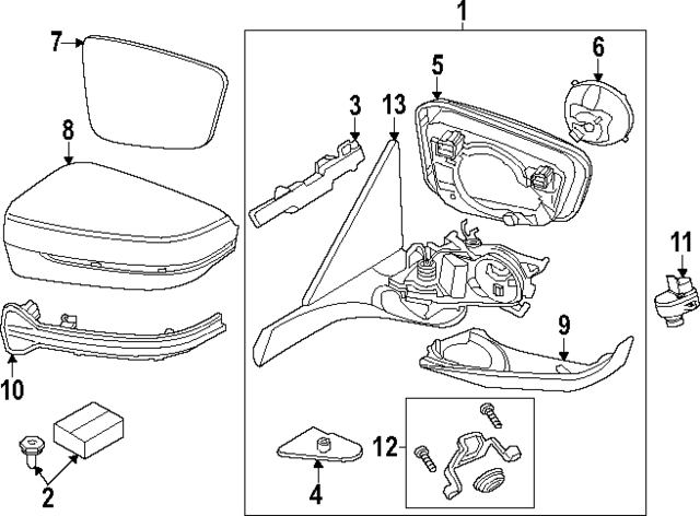 Genuine BMW 51-16-9-498-911 | Mirror Assembly | FREE Shipping on Most ...