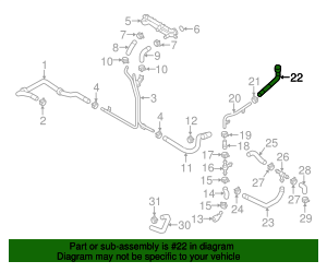 4G0-122-109-AF - Engine Coolant Overflow Hose 2012-2018 Audi ...