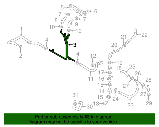 2010-2015 Audi Water Pipe 06E-121-083-F | Audi USA Parts