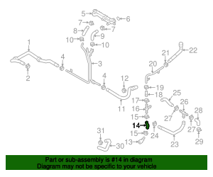 4G0-121-109-T - Engine Coolant Overflow Hose 2012-2015 Audi ...