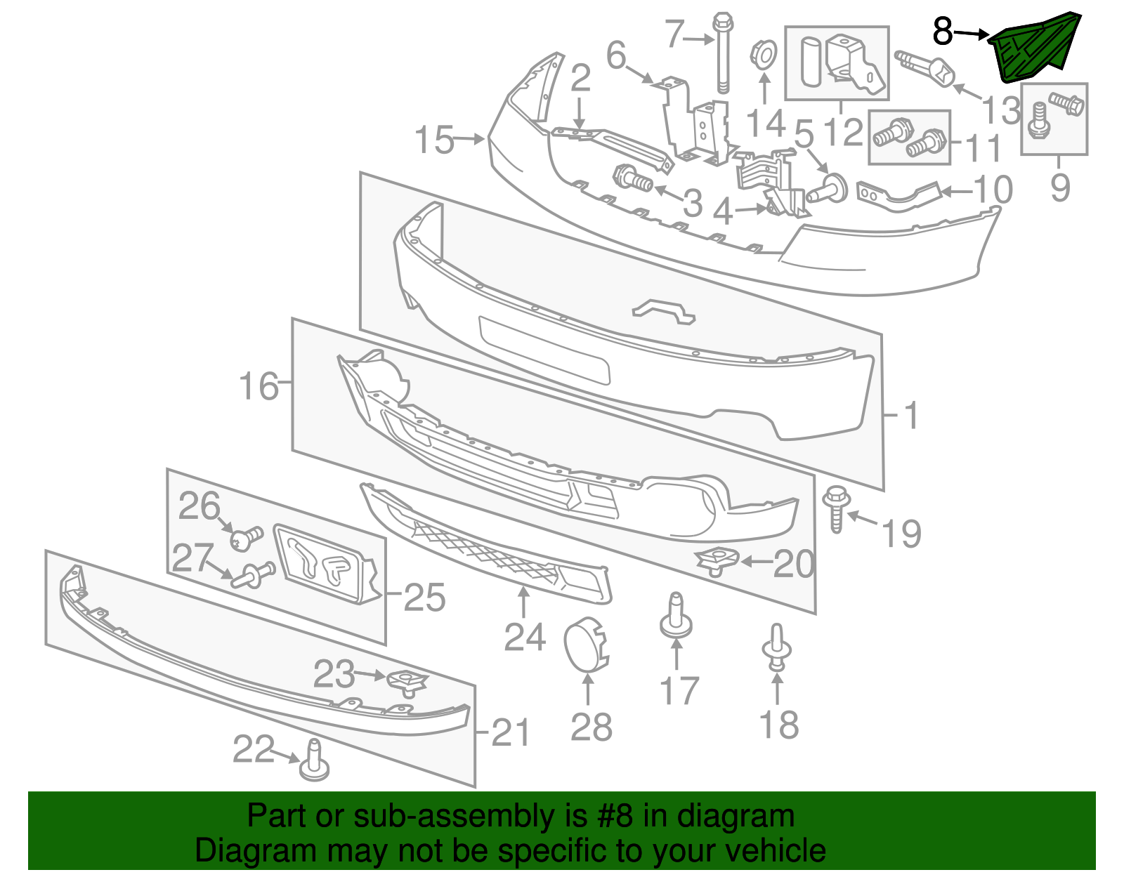 2011-2014 GMC Passenger Side Front Bumper Fascia Side Bracket 22777966 ...