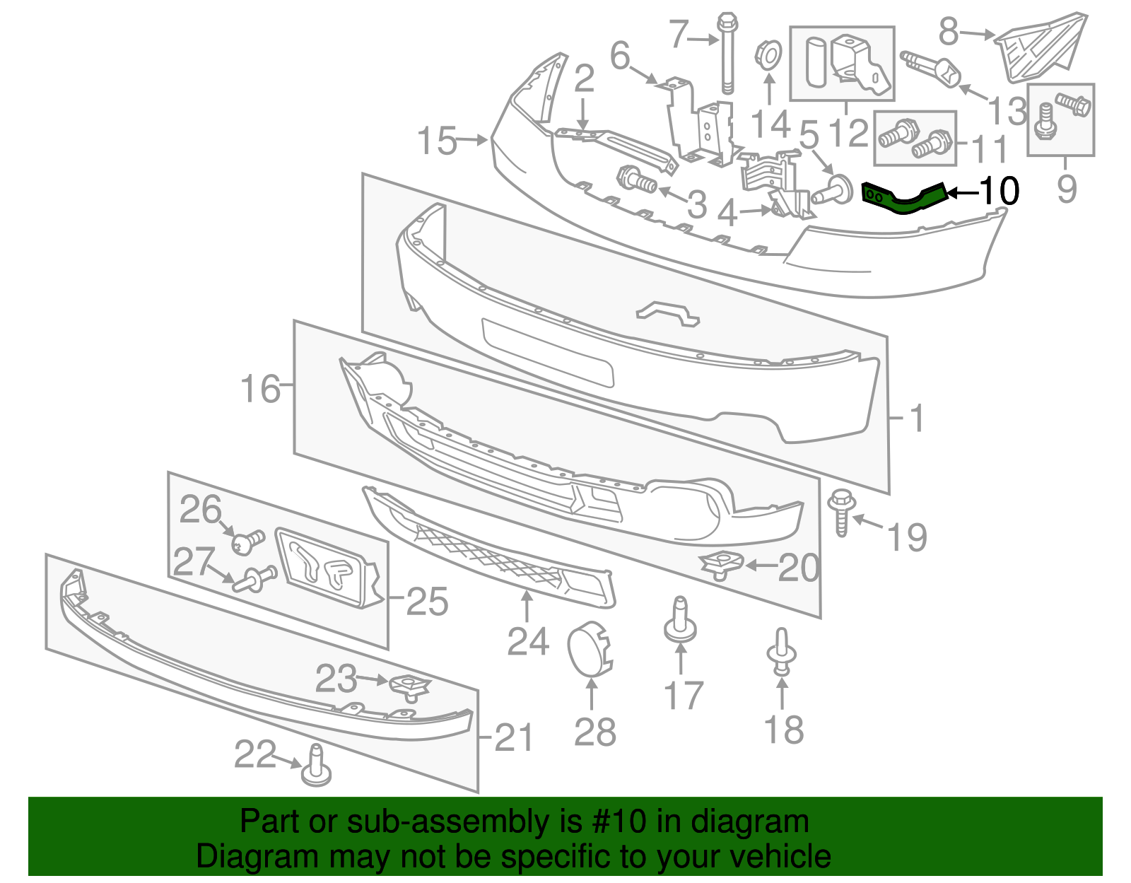 2011-2014 GM Passenger Side Front Bumper Impact Bar Brace 25848059 ...