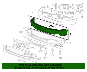 2012-2014 GM Front Bumper Impact Bar 22765737 | TascaParts.com