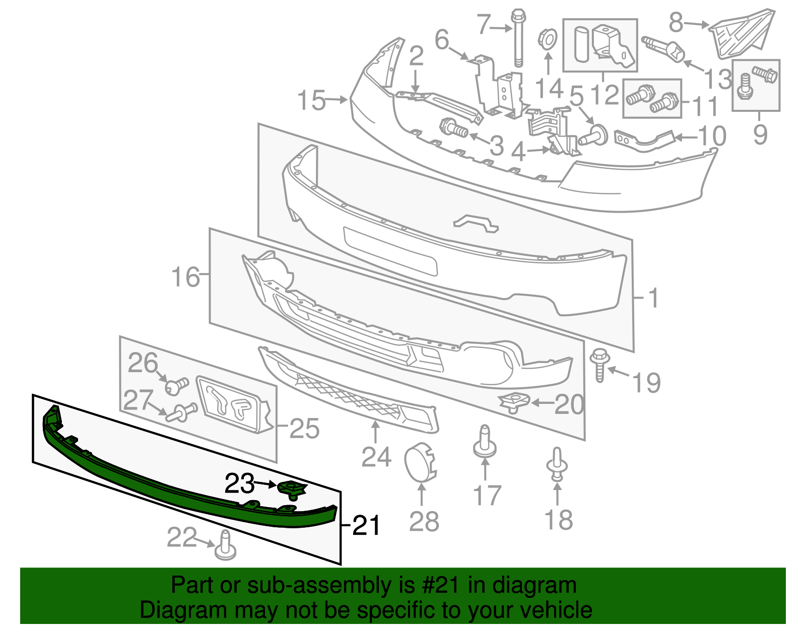 2011-2014 GMC Black Front Air Deflector Extension 22760505 GM ...