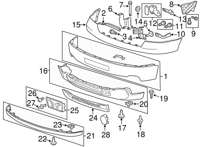 2011-2014 GM Front Bumper Impact Bar 25998989 | Maxon GMC Parts