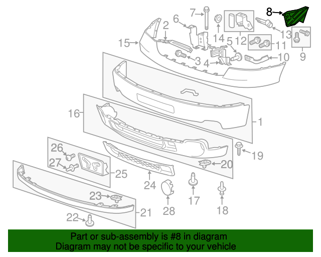 2011-2014 GM Front Driver Side Bumper Fascia Side Bracket 22777965 GM ...