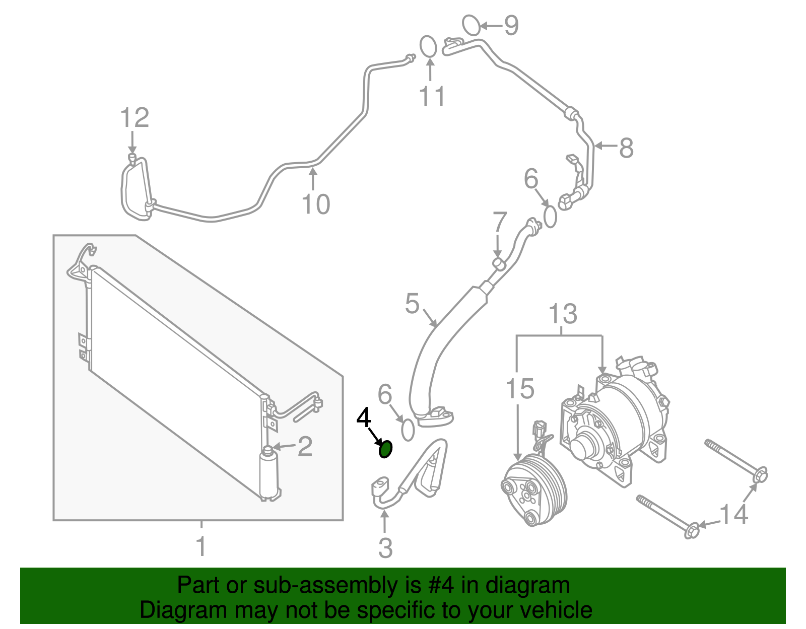 2008-2025 Nissan A/C Refrigerant Line O-Ring 92472-N823A | Parts for Nissans