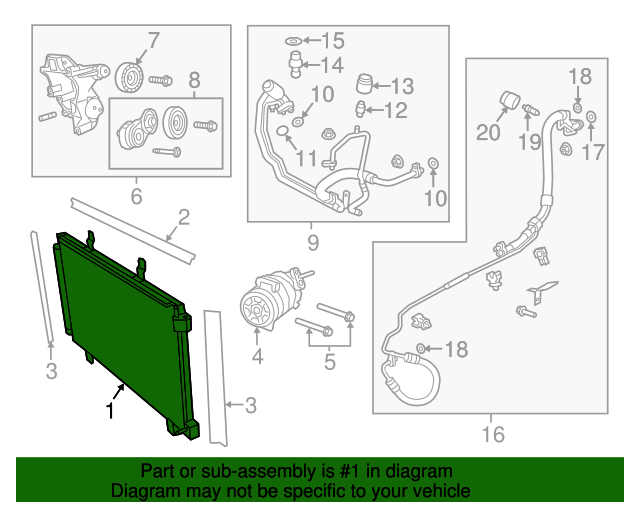 2011-2013 Chevrolet Caprice Condenser Assembly 92251626 | TascaParts.com