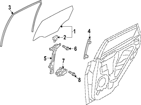 Glass - Rear Door for 2024 Hyundai Kona | QuirkParts