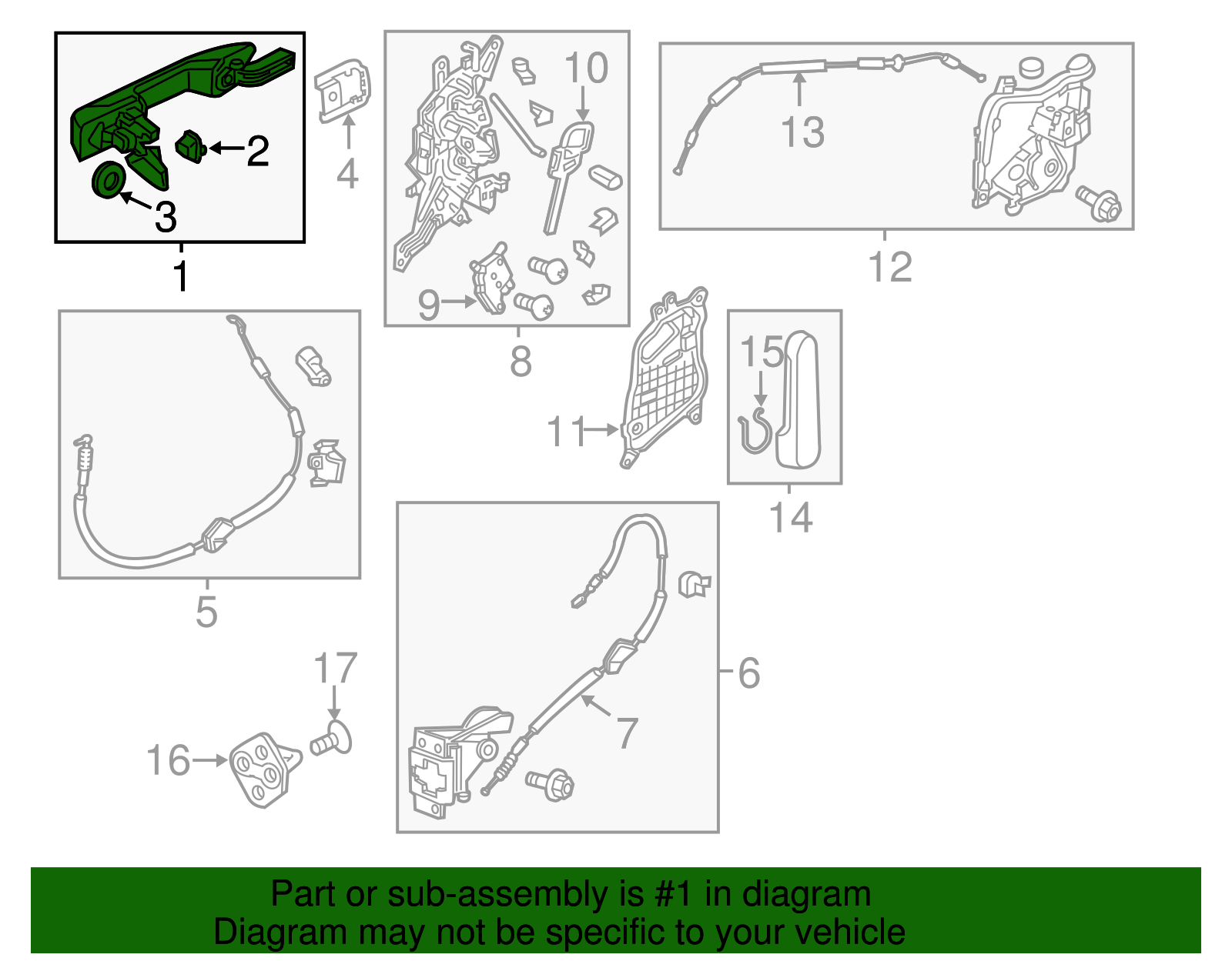 72680-TK8-A02 - Handle, Outside 2011-2017 Honda Odyssey | Honda Parts ...