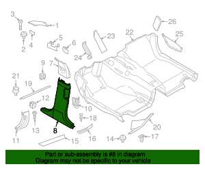 51439197046 - 2011-2016 BMW Lower Center Pillar Trim (51-43-9-197-046 ...