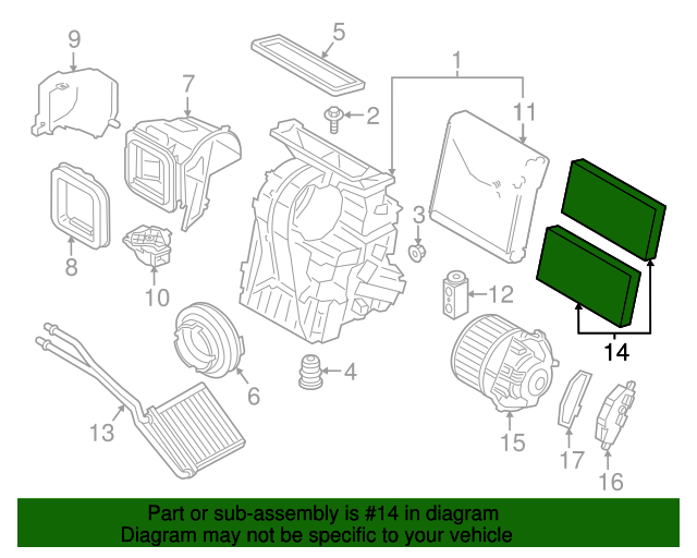 64316835406 - 2016-2023 BMW Cabin Air Filter (64-31-6-835-406) | BMW of ...