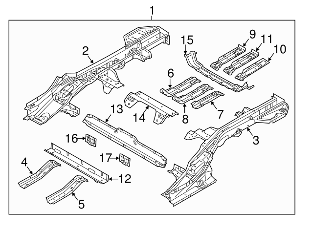2018-2022 Hyundai Ioniq Frame Side Member Reinforcement 65554-G2500 ...