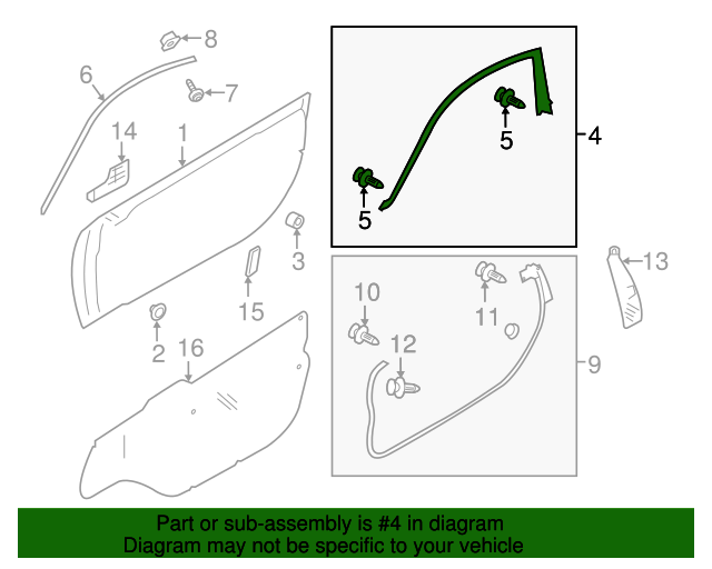 SU003-01633 - Upper Weather-Strip - 2013-2020 Toyota | OEM Parts Quick