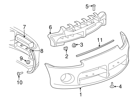 Bumper & Components - Front for 2005 Dodge Viper | TascaParts.com