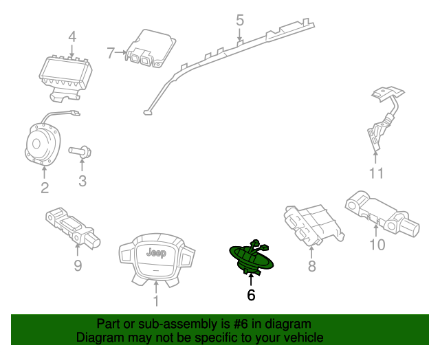 68241522AC - Clock Spring - 2005-2008 Jeep | Mopar Parts Canada