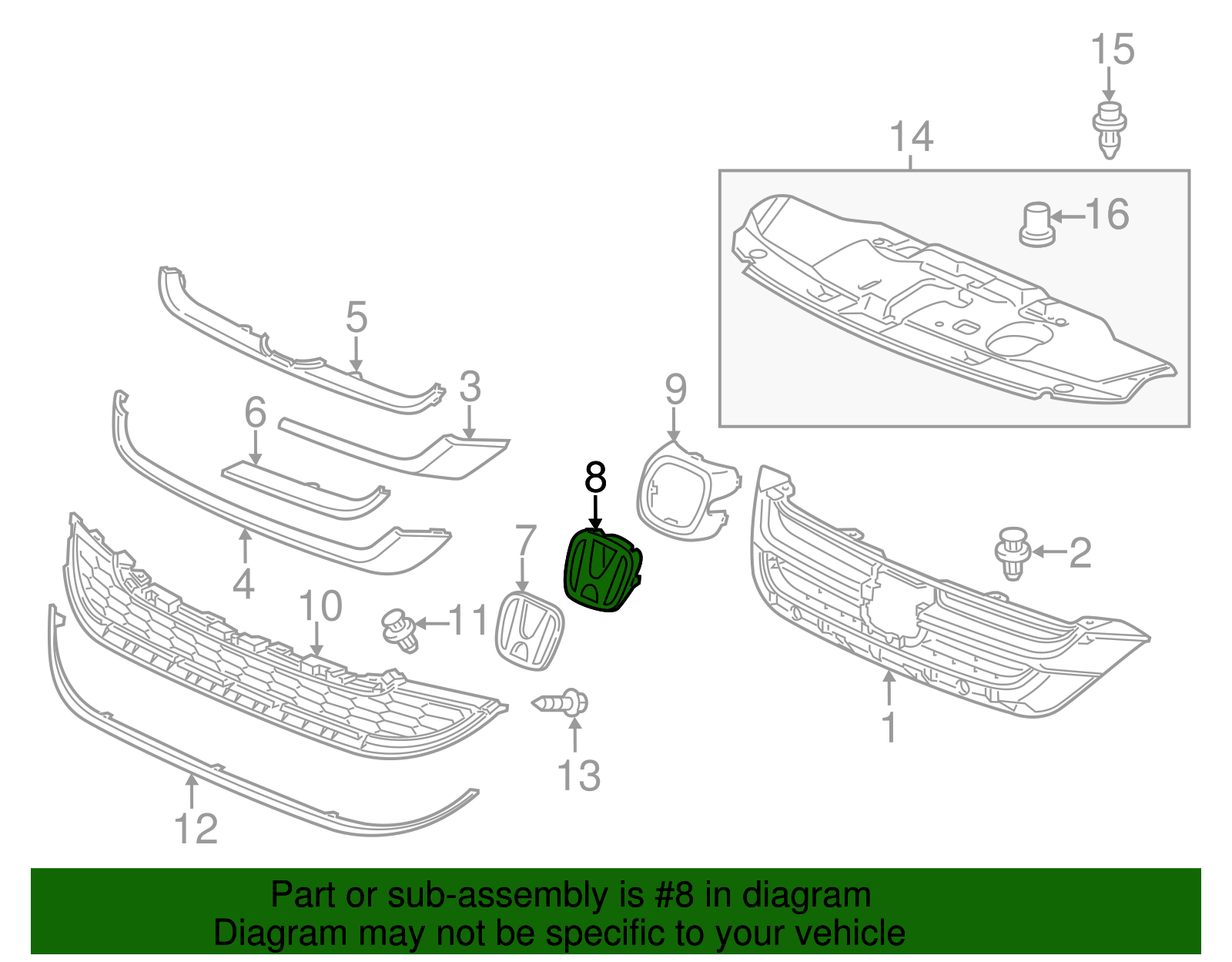 2010-2011 Honda CR-V Emblem Mount Plate 71122-SXS-A01 | Cheaper Honda Parts