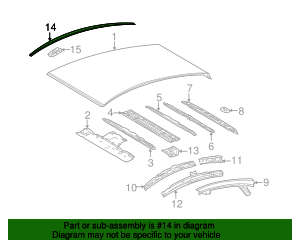 Genuine Toyota Roof Molding part# 75556-47030 for 2010-2015 Toyota ...