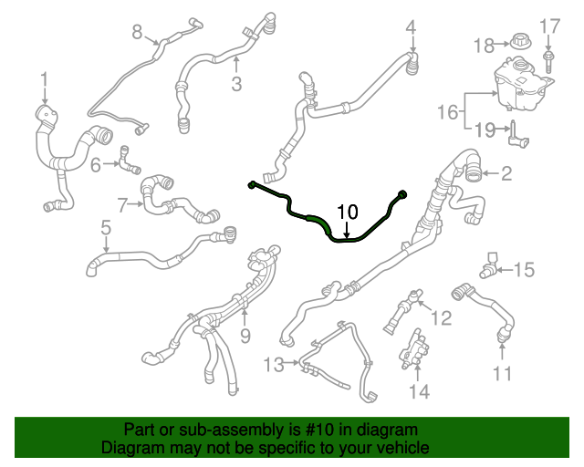 LR175177 - Heater Hose 2018-2023 Land Rover Range Rover Velar ...