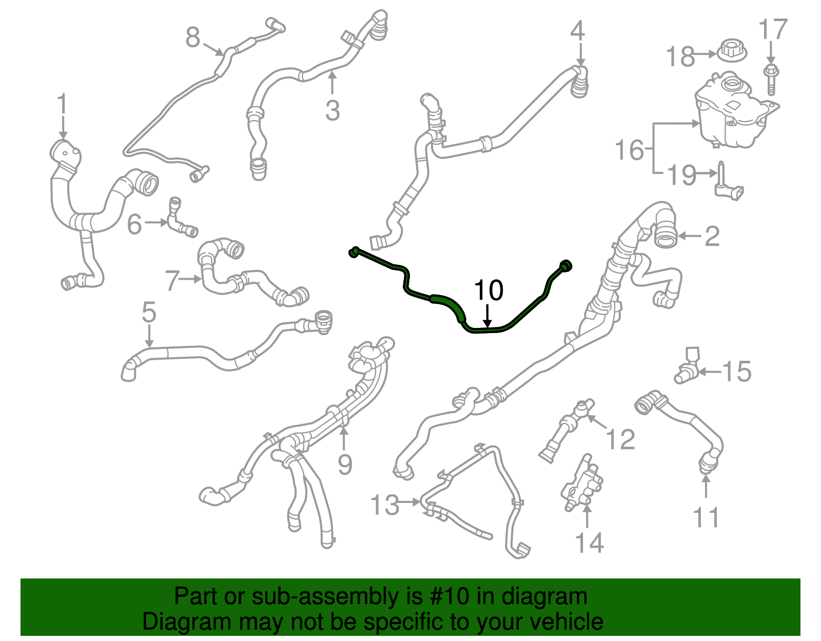 Genuine OEM Heater Hose Part# LR175177 Fits 2018-2023 Land Rover Range ...